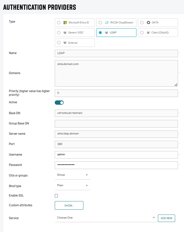 OKTA authentication via LDAP